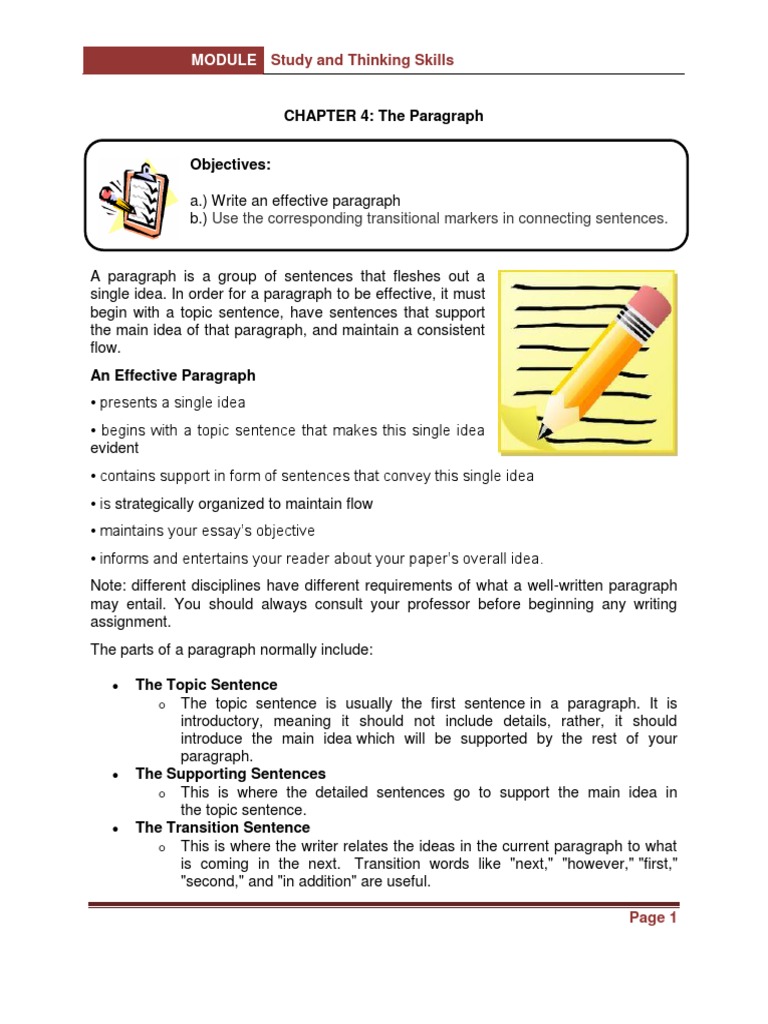 Writing Effective Four-Sentence Paragraphs | PDF | Noun | Grammatical ...