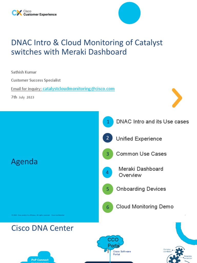 DNAC & Meraki Webinar Catalyst Monitoring With Meraki-V11 | Download Free PDF | Computer Network ...