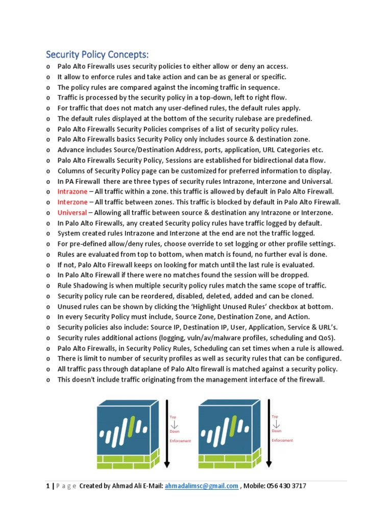 Palo Alto Firewall Security Policy Guide | PDF | Port (Computer Networking) | Transmission ...