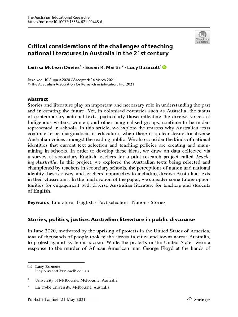 Critical Considerations of The Challenge | PDF | Indigenous Australians ...