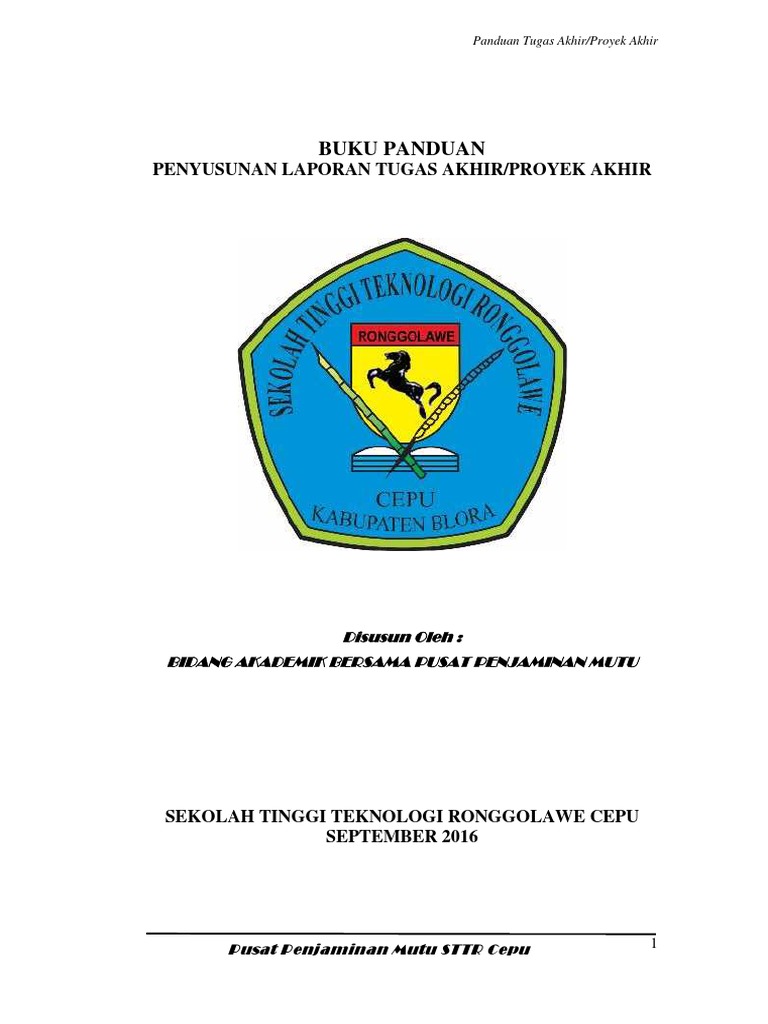 Panduan Tugas Akhir STTR Cepu | PDF | Karier & Perkembangan