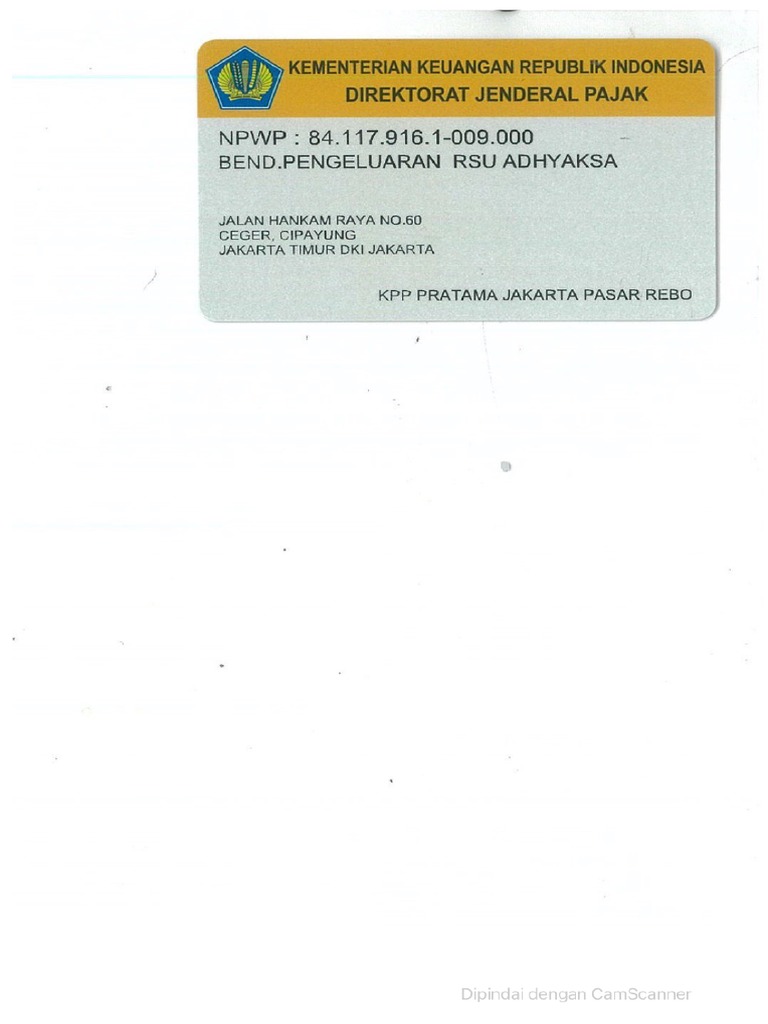 NPWP Rsua | PDF