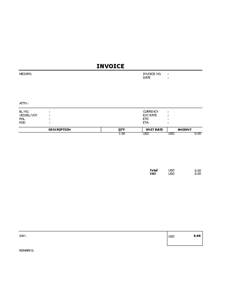 Format Invoice No Logo | PDF