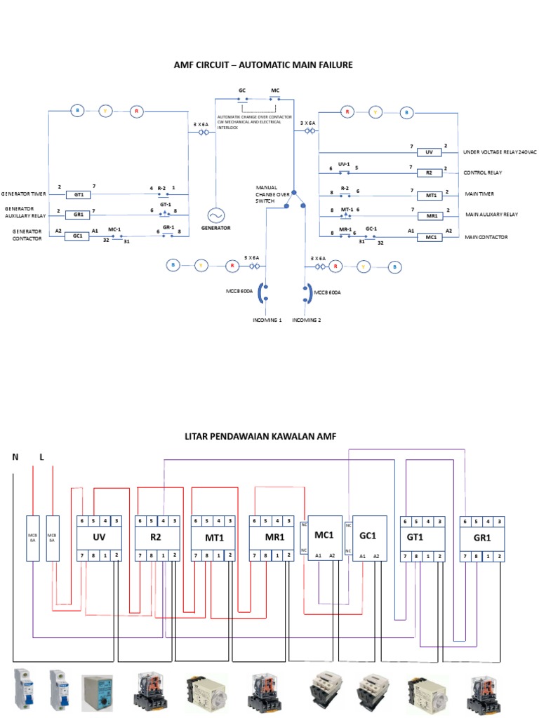 Generator AMF and COC Control Circuit | PDF | Relay | Components