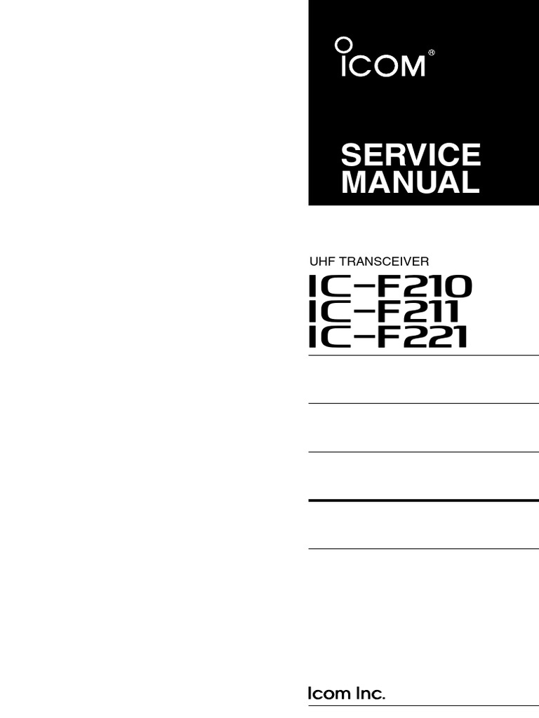 Icom IC-F210, IC-F211, IC-221 - Service Manual | PDF
