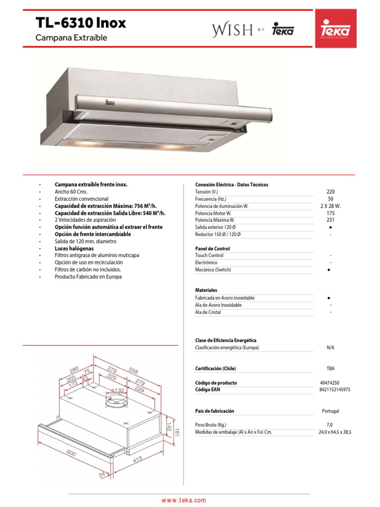 Ficha Tl-6310-Inox CL | PDF