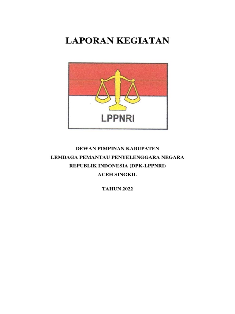 LAPORAN KEGIATAN LPPNRI ACEH SINGKIL | PDF