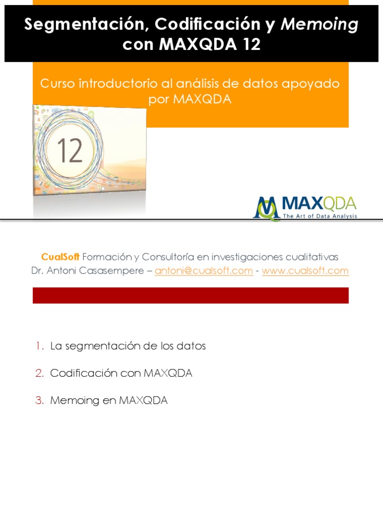 Segmentación, Codificación y Memoing Con MAXQDA 12 | PDF