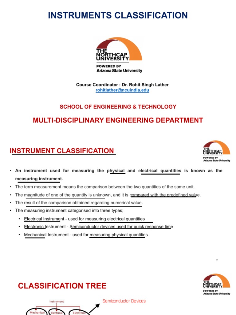 Instruments Classification | PDF