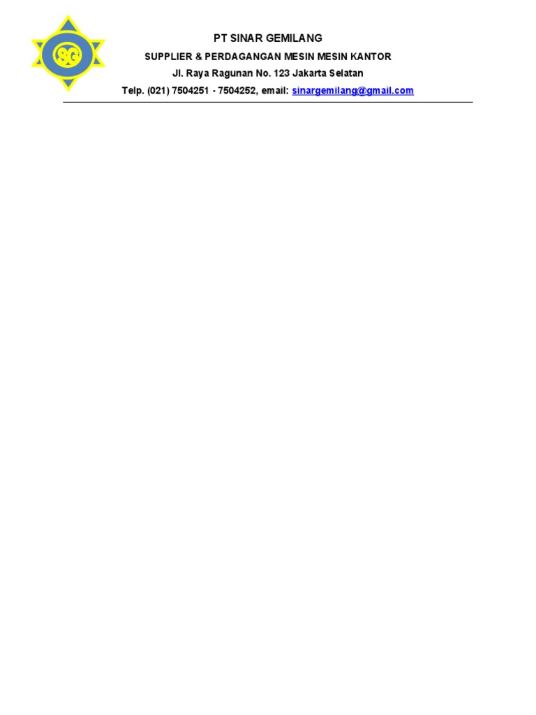 Kop PT Sinar Gemilang | PDF