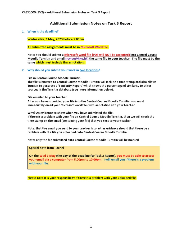 (2V2) Additional Submission Notes On Task 3 Report | PDF | Turnitin ...