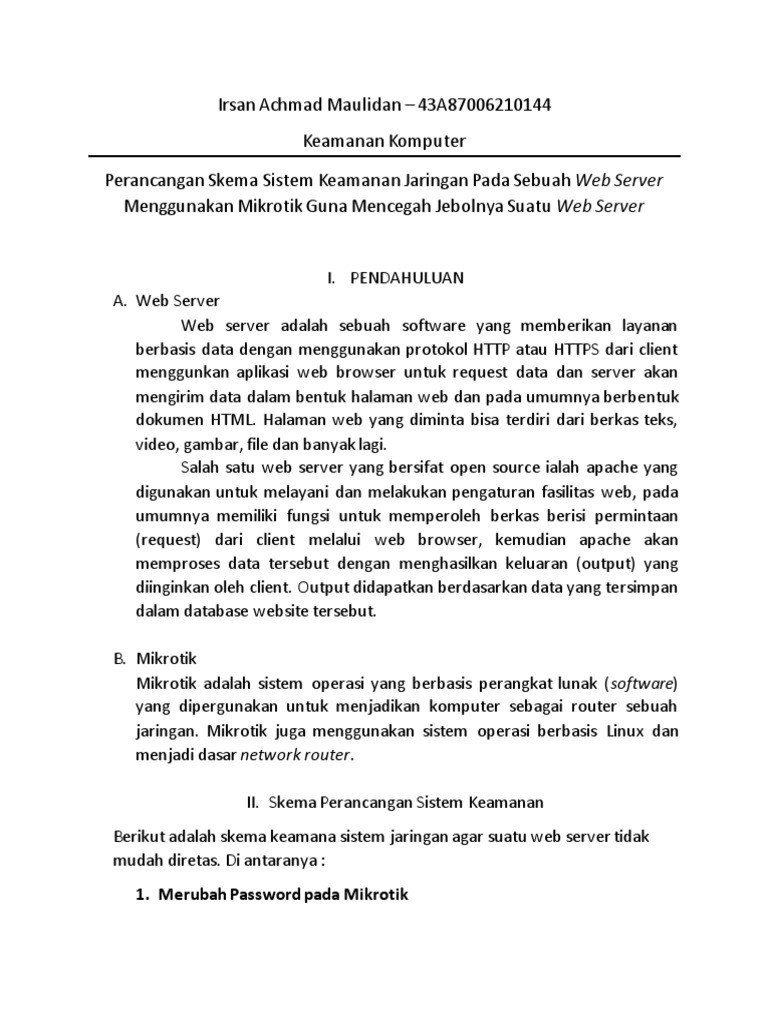Tugas Akhir Matakuliah Keamanan Komputer | PDF