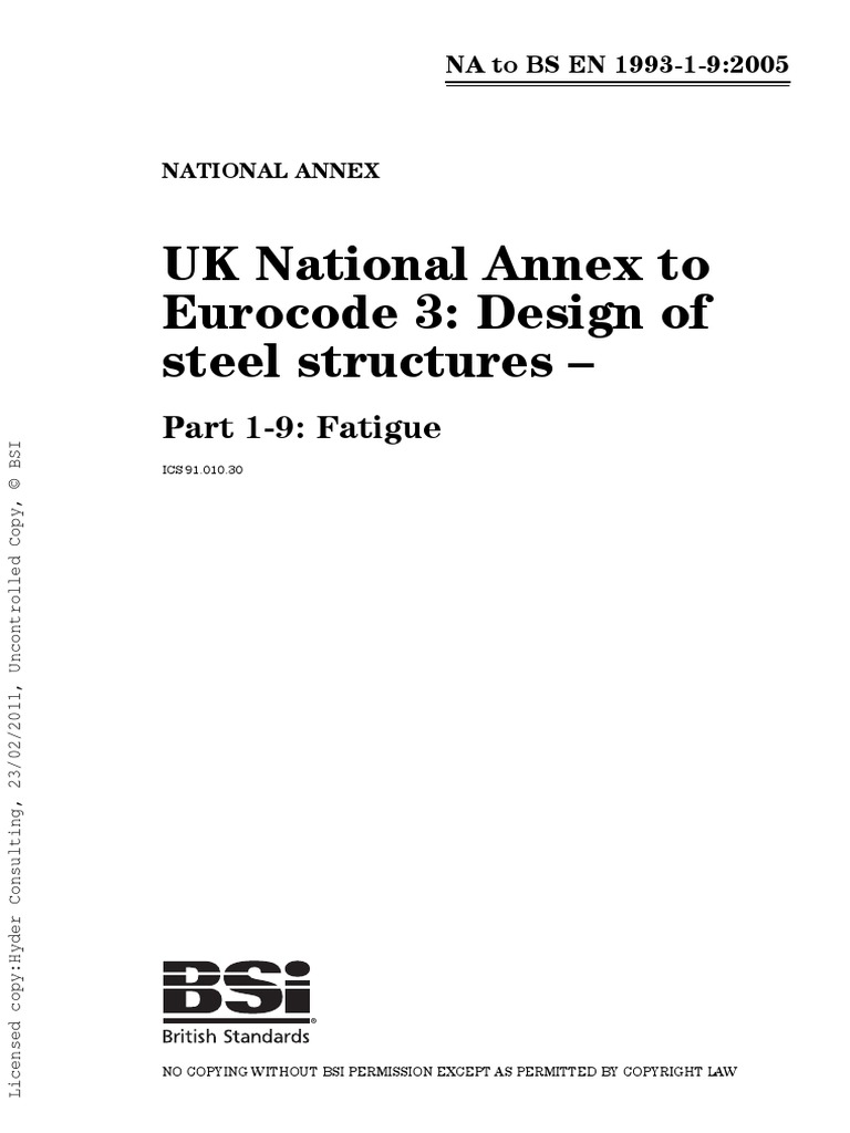 BS en 1993-1-9 NA Design of Steel Structures - Fatigue | PDF | Fatigue (Material) | Fracture ...