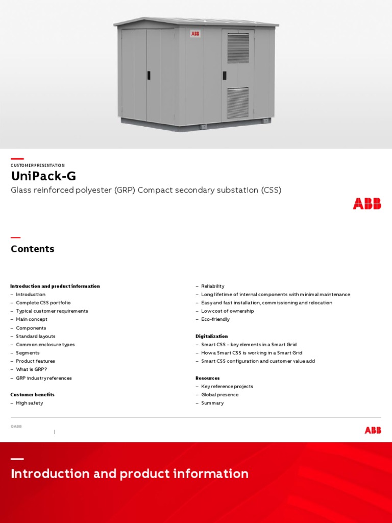 UniPack-G: Advanced CSS Solutions | PDF | Electrical Substation ...