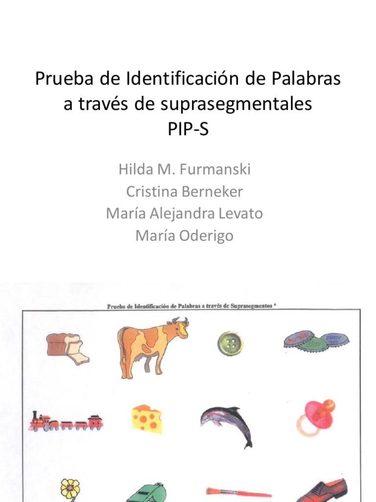 Prueba PIP-S: Identificación Suprasegmental | PDF