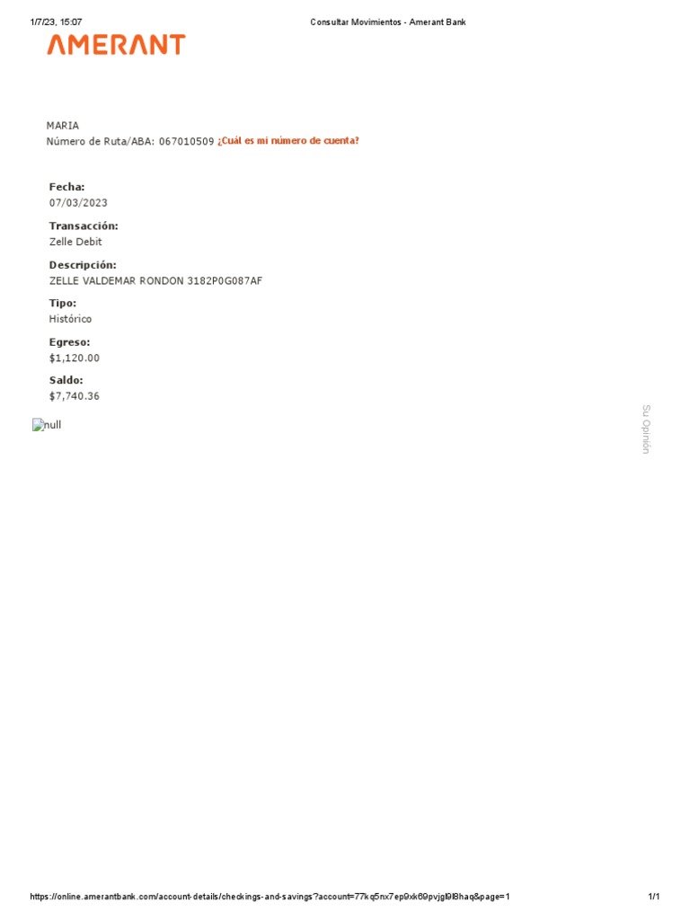 Consultar Movimientos - Amerant Bank | PDF | Derecho