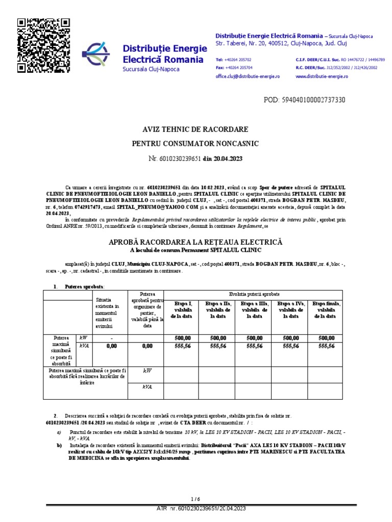 Aviz Tehnic de Racordare | PDF
