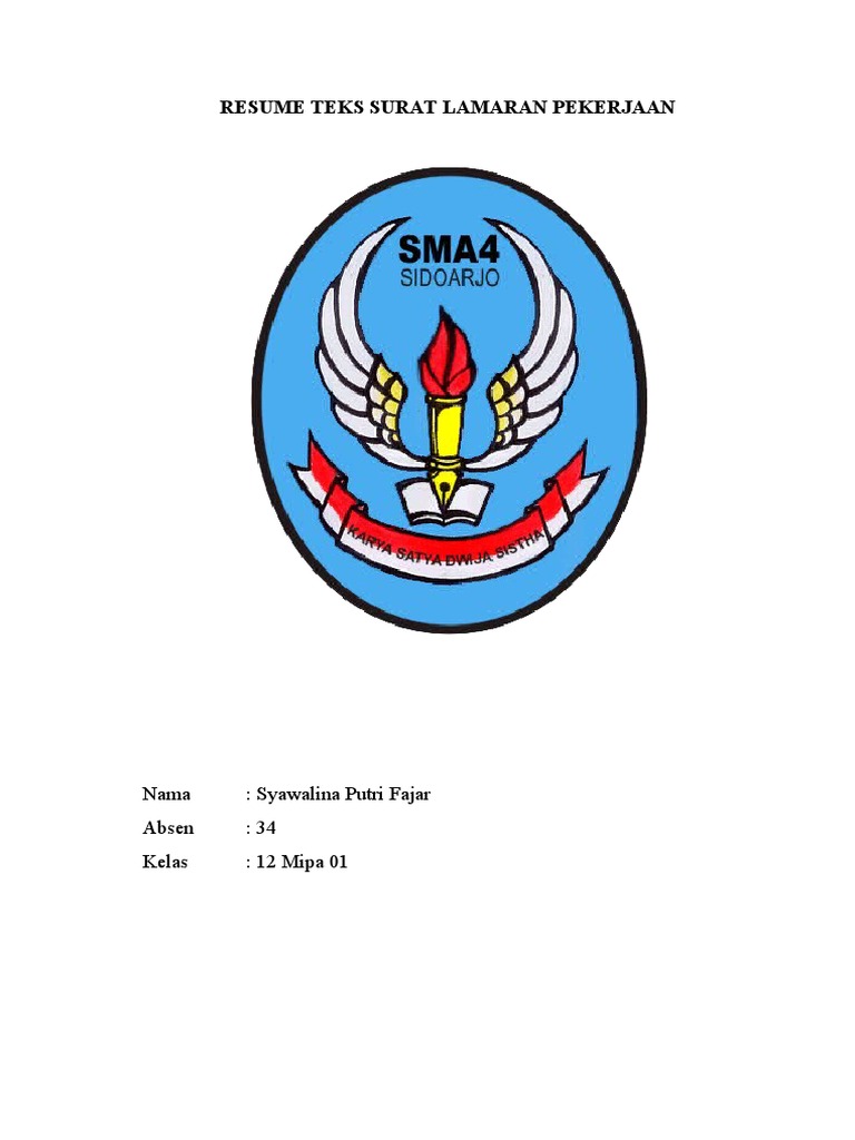 Resume Teks Surat Lamaran Pekerjaan | PDF