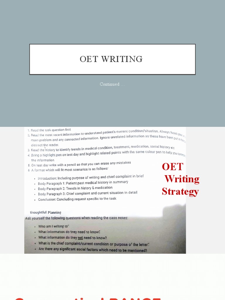 OET Writing II | PDF