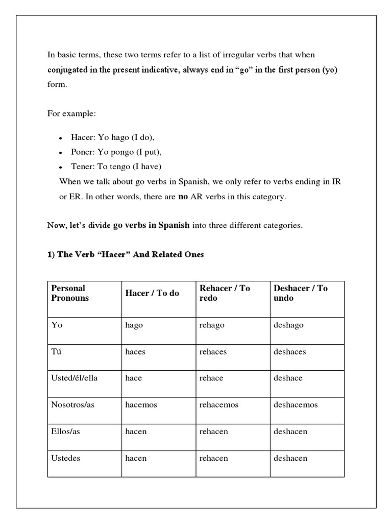 Go Verbs | PDF | Grammatical Conjugation | Language Families