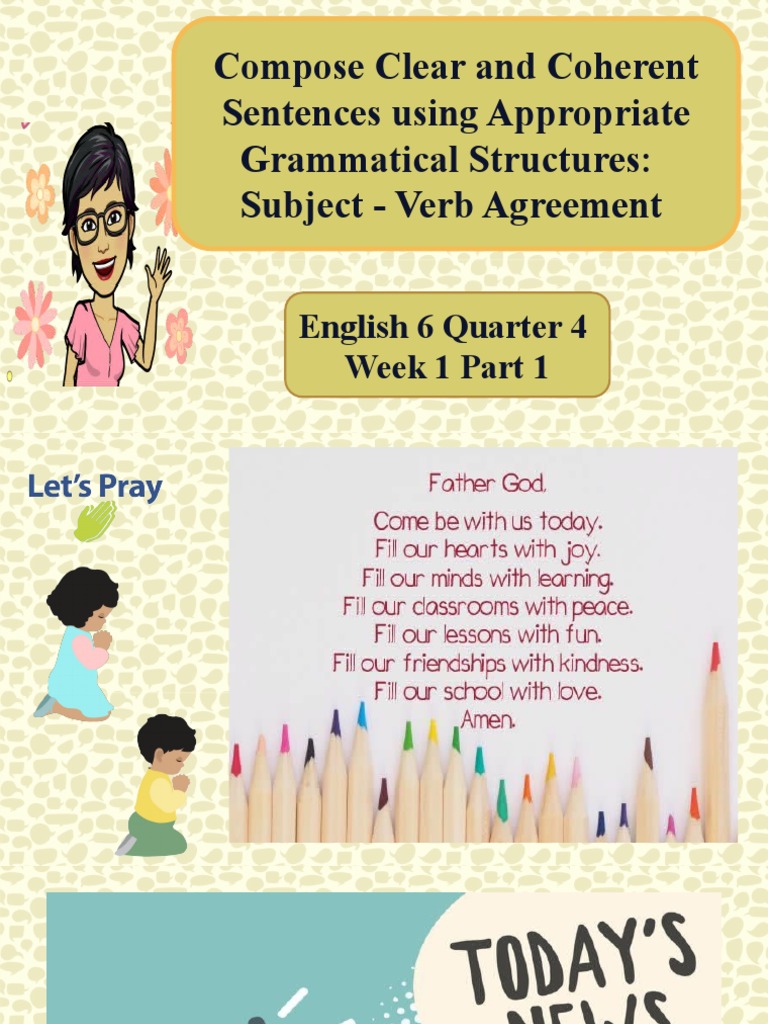 Eng q4 Wk1 Part 1 Subject Verb Agreement | PDF | Verb | Subject (Grammar)