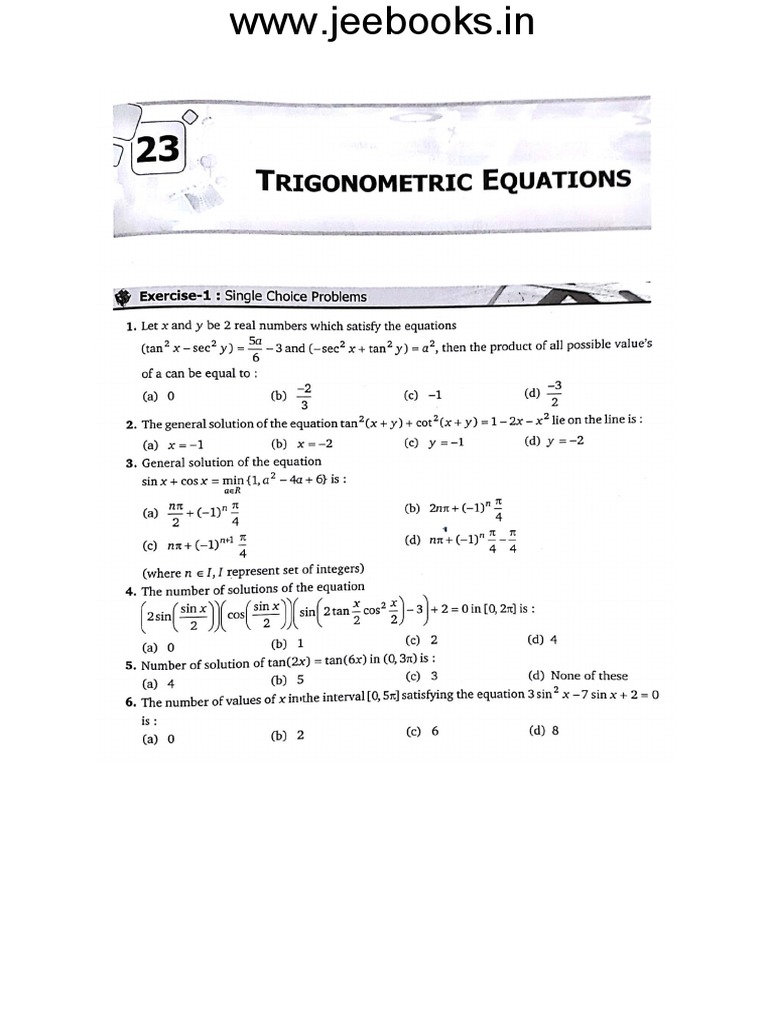 Trigonometric Equations Black Book Vikas Gupta | PDF