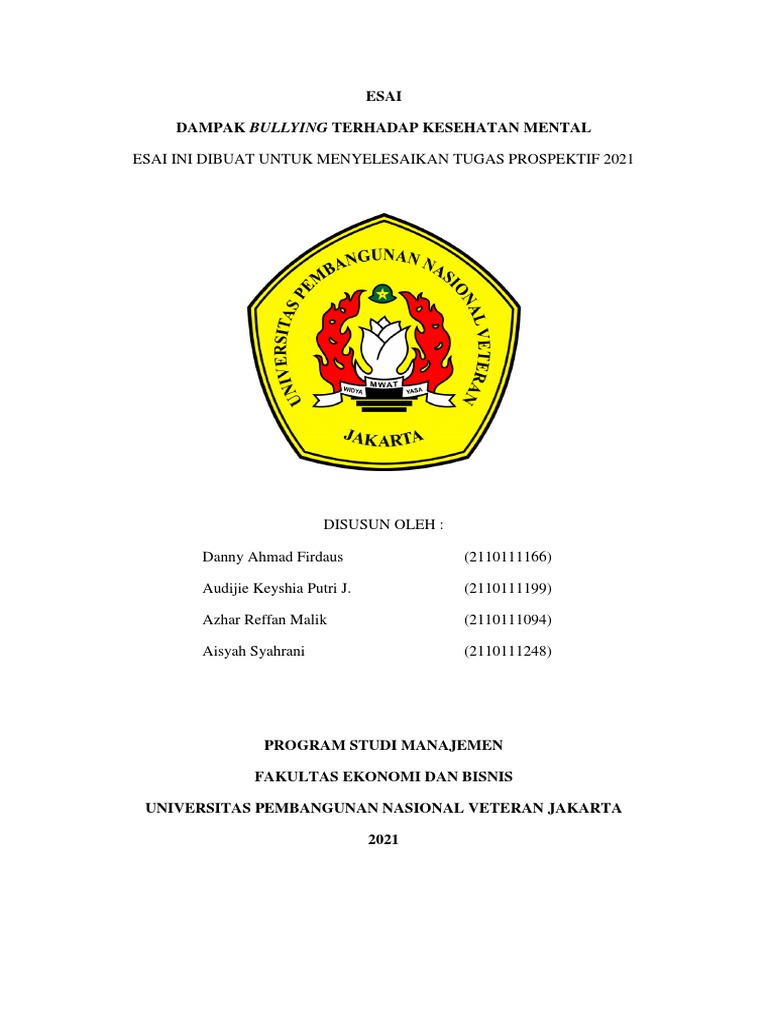 Kelompok 3 Pulau Rakata - Esai Dampak Bullying Terhadap Kesehatan ...