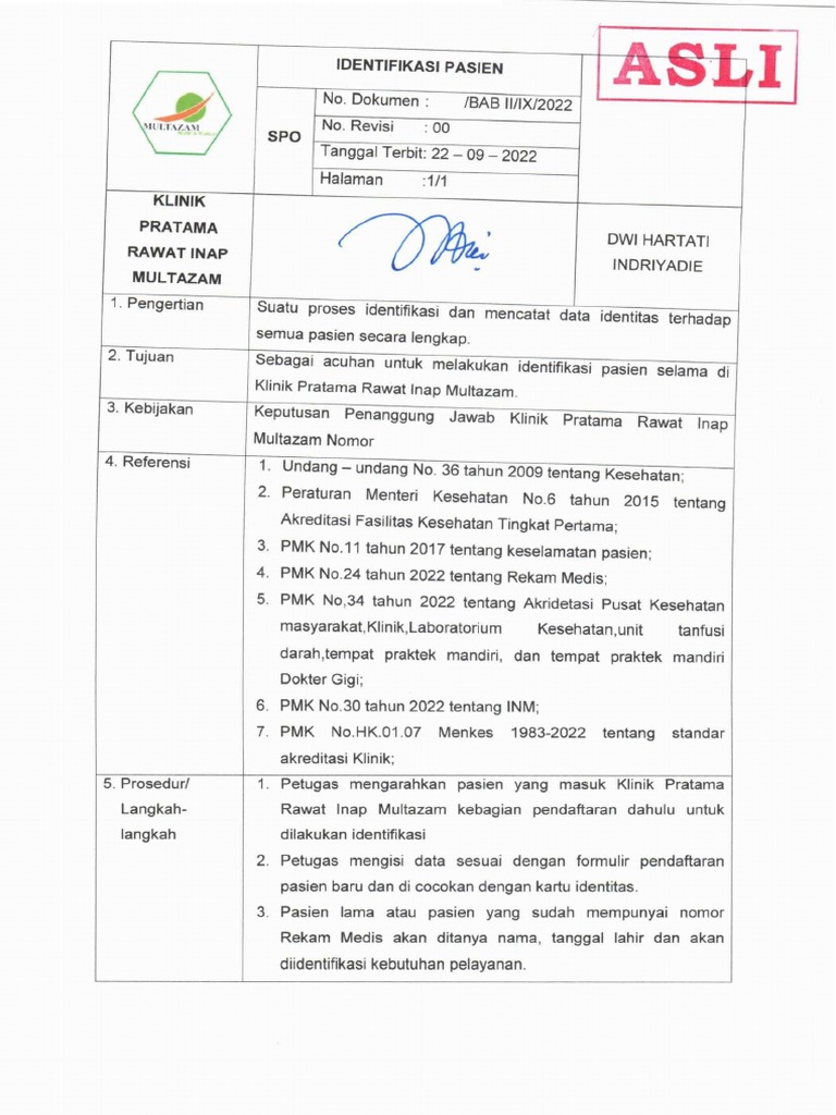 Sop Identifikasi | PDF