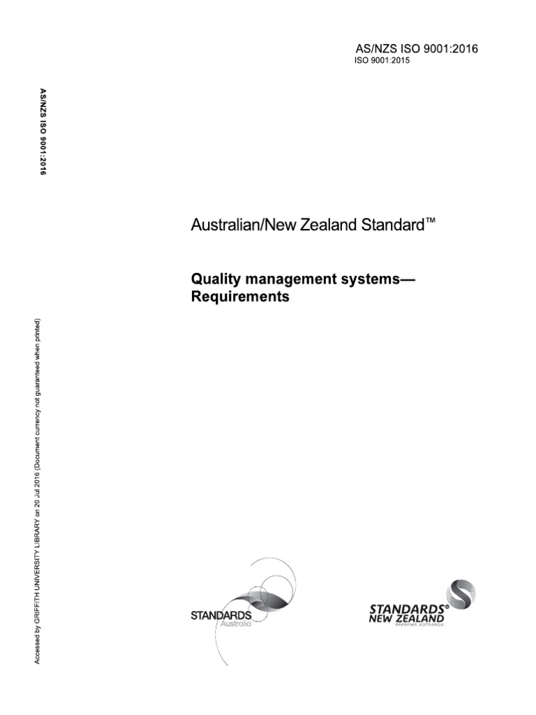 AS/NZS ISO 9001:2016 Standard Overview | PDF | Quality Management | Iso ...