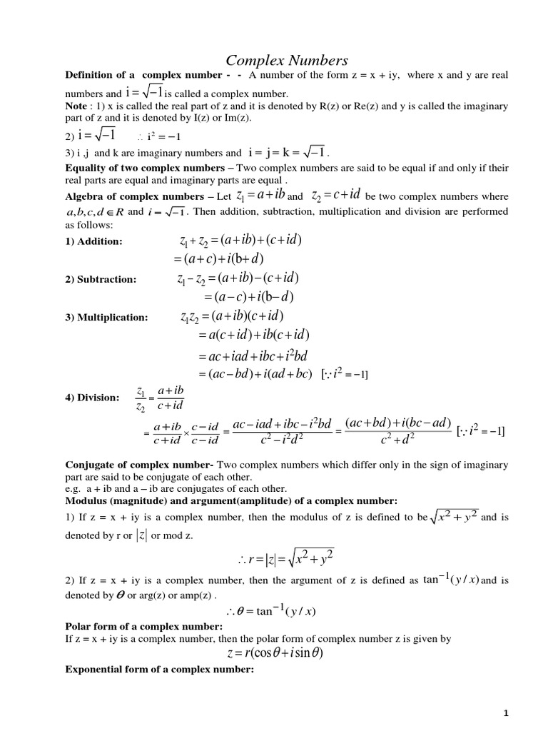 Complex Numbers | PDF
