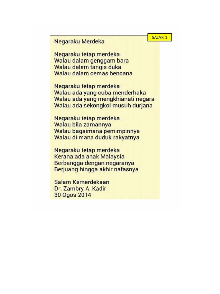 Sajak Merdeka | PDF