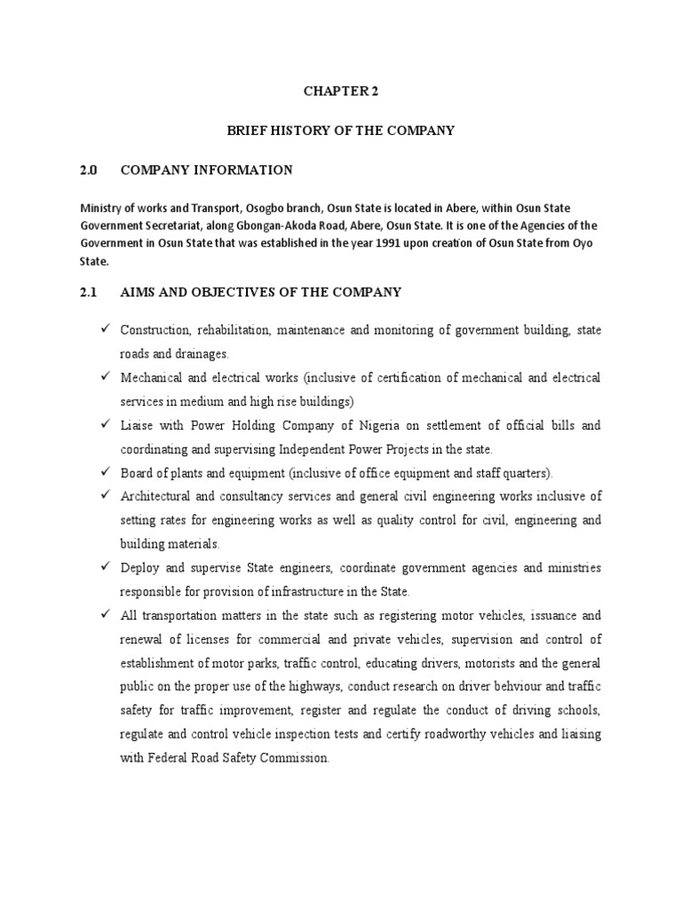 Organogram of Ministry of Works and Transport | PDF