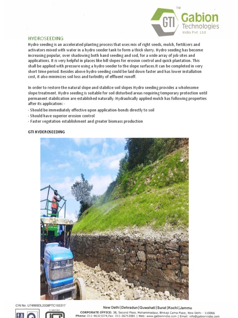 GTI Hydroseeding Standard Methodology Oct 2022 - Compressed | PDF | Mulch | Soil