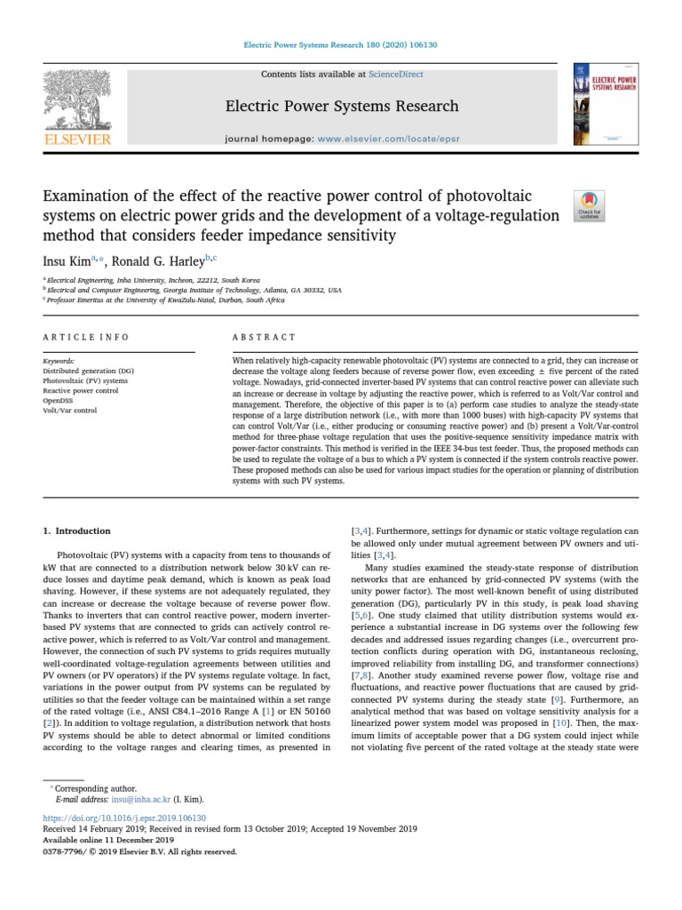 Examination of the effect of the reactive power control of photovoltaic ...