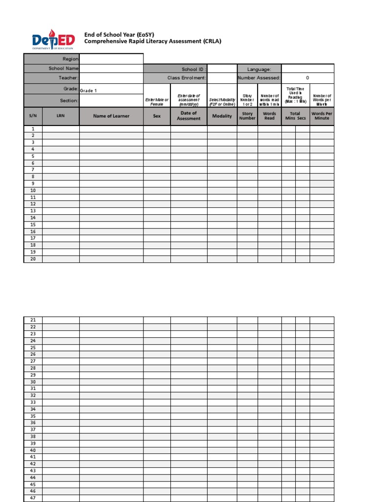 CRLA EoSY G1 MTScoresheet v5 | PDF