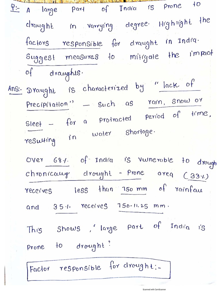 Drought Prone Area Upsc Pyq | PDF