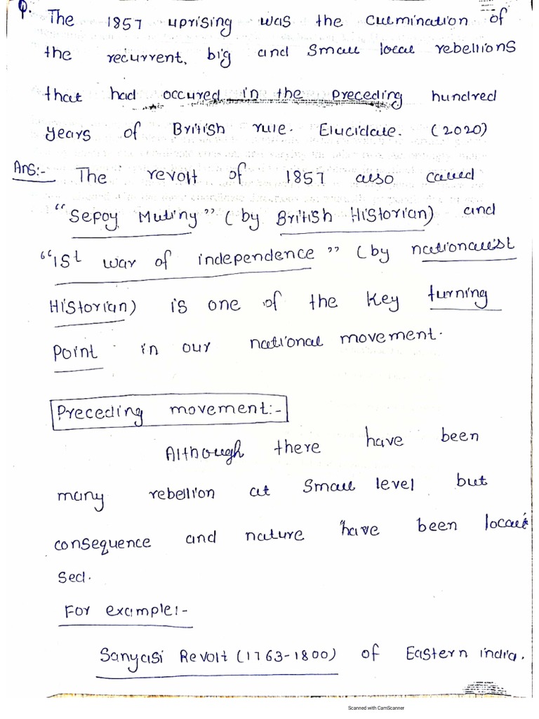 History-1 Uprising of 1857 | PDF