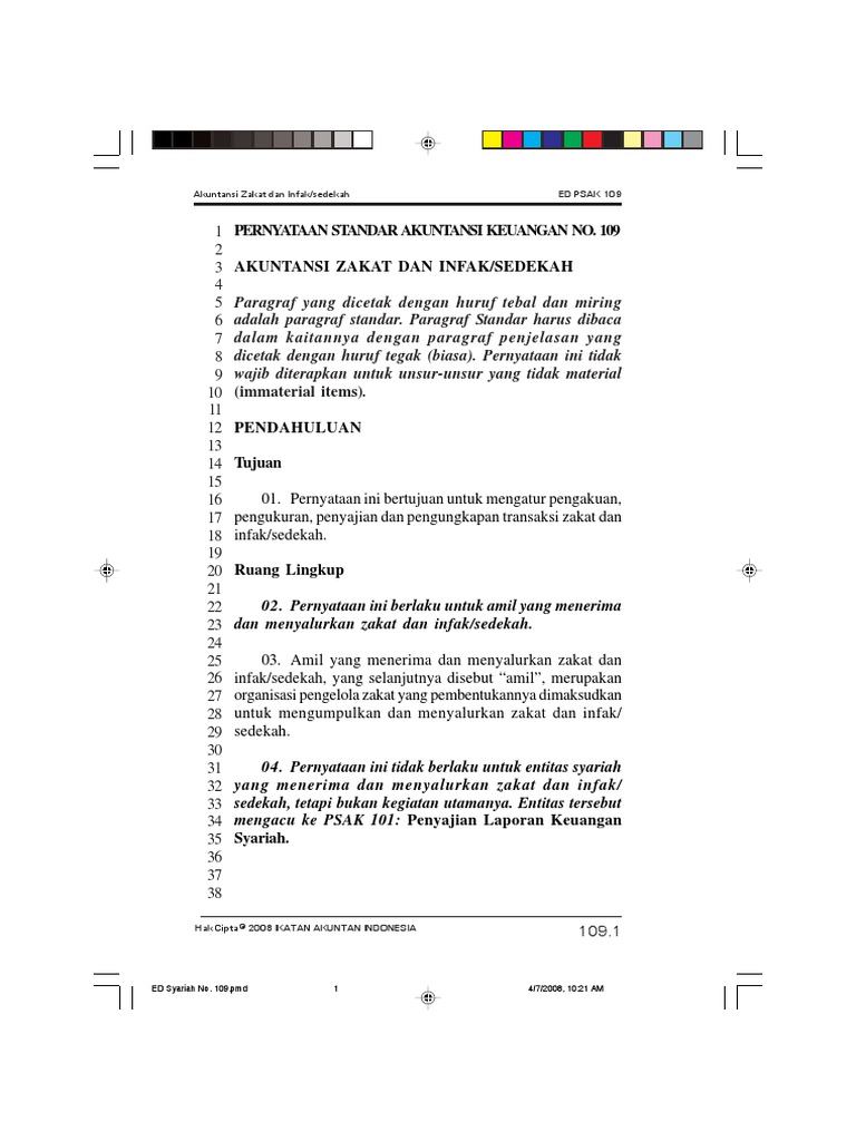 PSAK 109 Akuntansi Zakat Infaq Sodaqoh | PDF