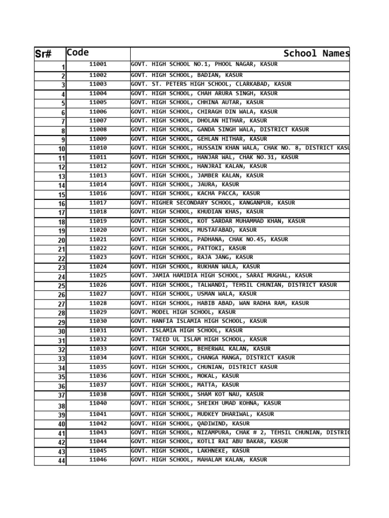 Schools Data City Wise | PDF