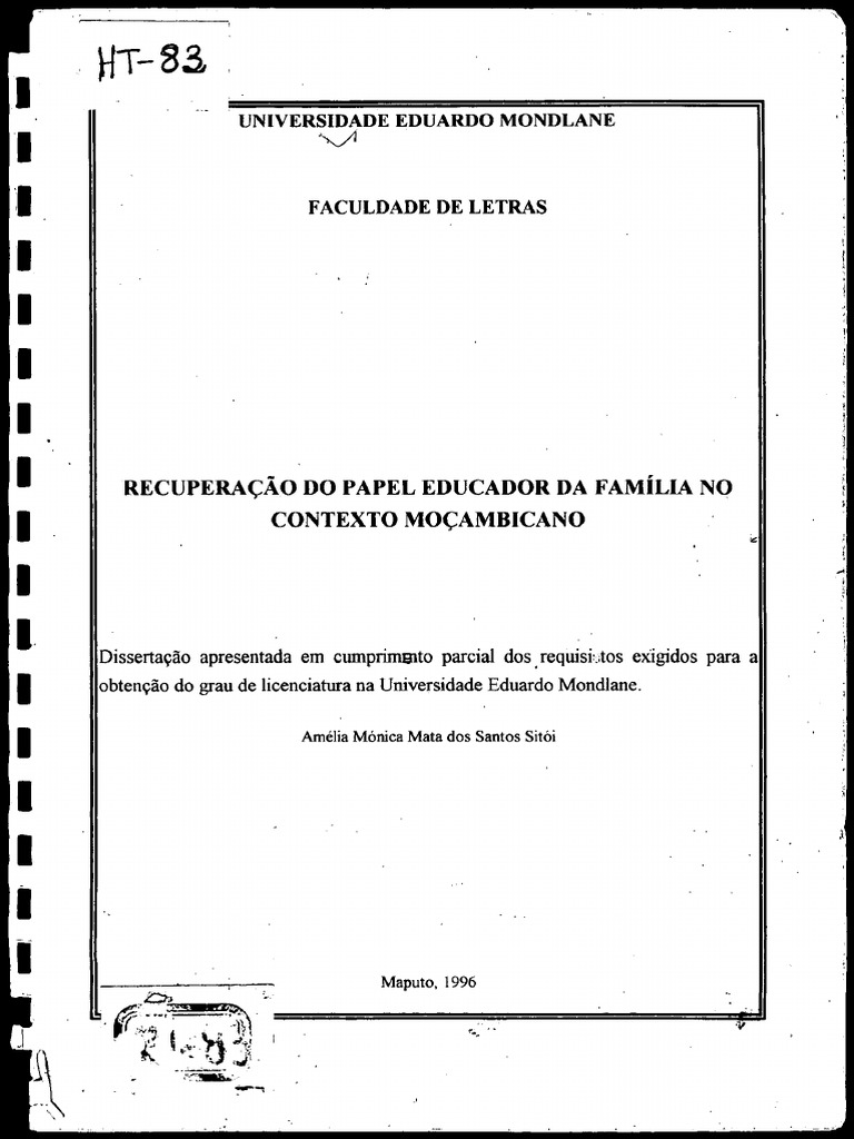 1996 - Sitoi, Amélia Mónica M. Dos Santos | PDF 1996 - Sitoi, Amélia Mónica M. Dos Santos | PDF