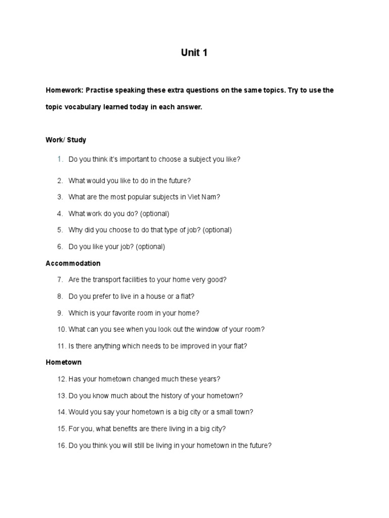 Unit 1 - Homework | PDF