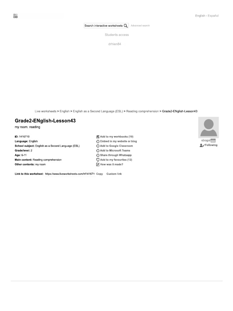 Grade 2 - English - Lesson 43 | PDF