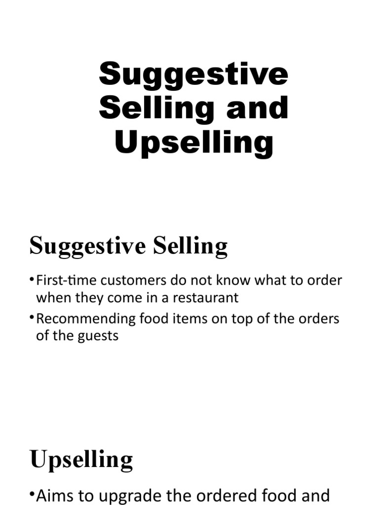 Suggestive Selling and Upselling | PDF