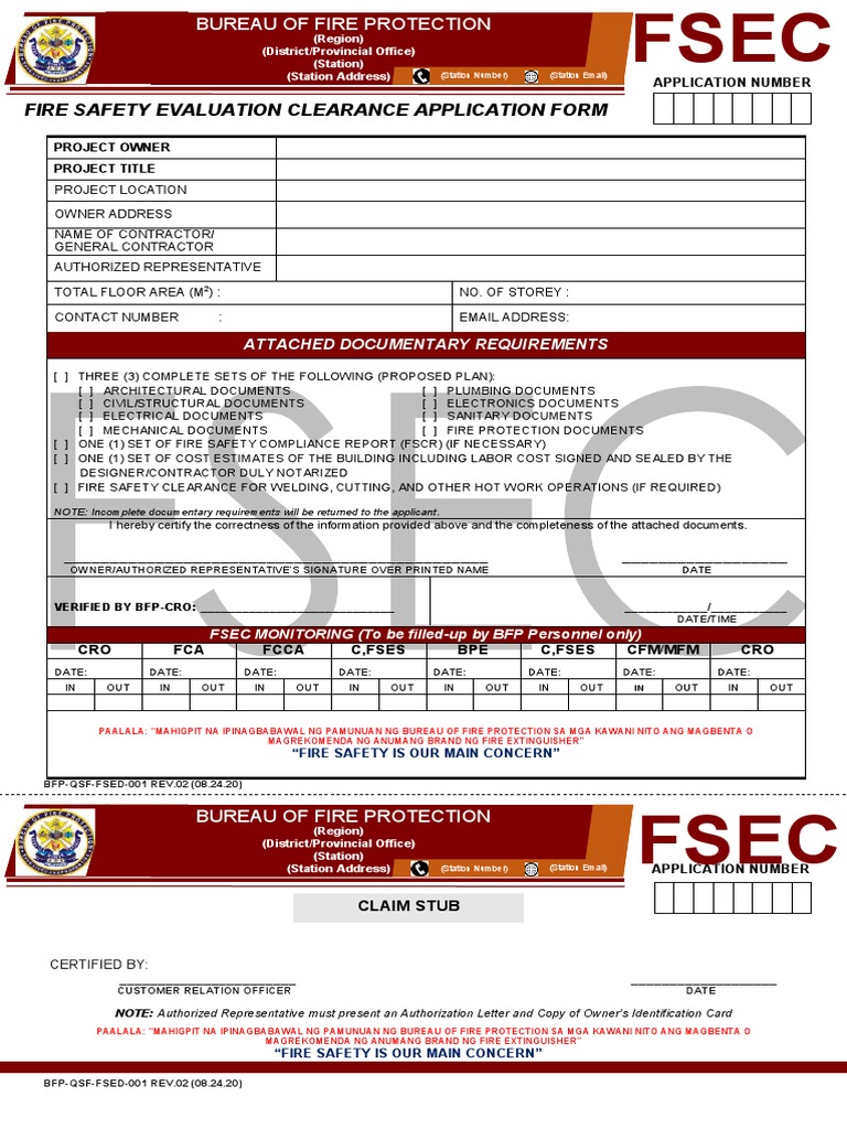 FSED 1F Application Form FSEC For Building Permit Rev02 | PDF ...