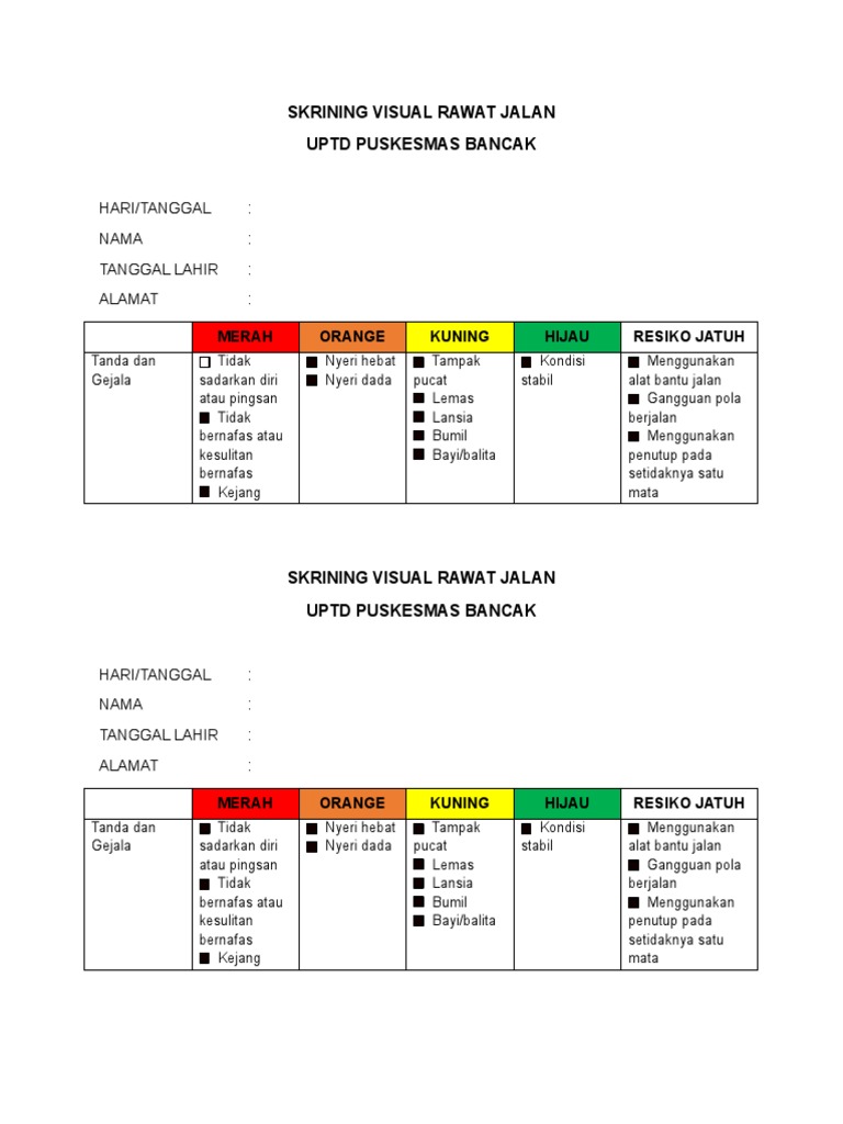 SKRINING VISUAL RAWAT JALAN | PDF
