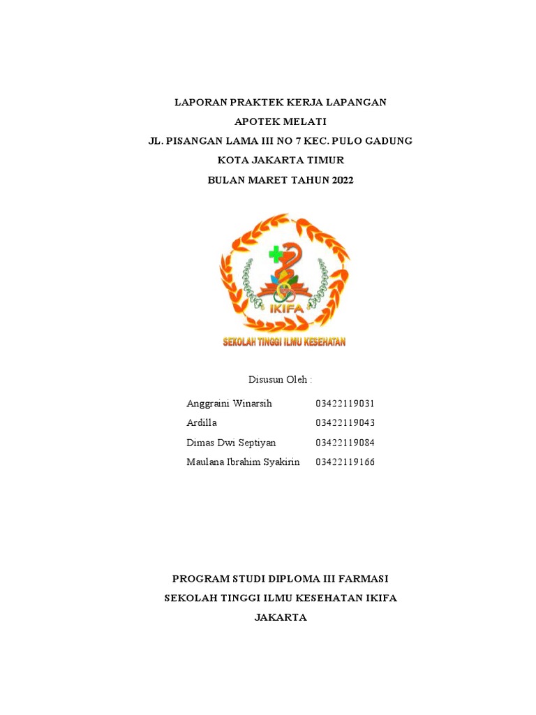 Laporan Pkl Apotek Melati Pdf