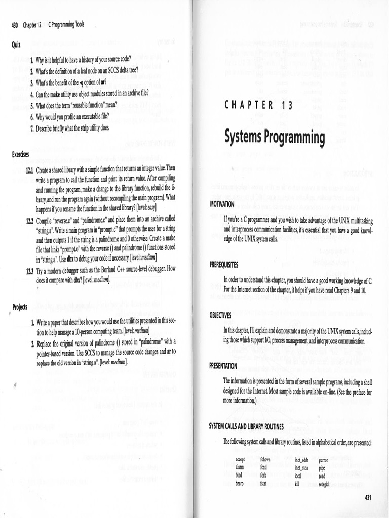 Chapter 13 Systems Programming Pdf Library Computing Computer Program
