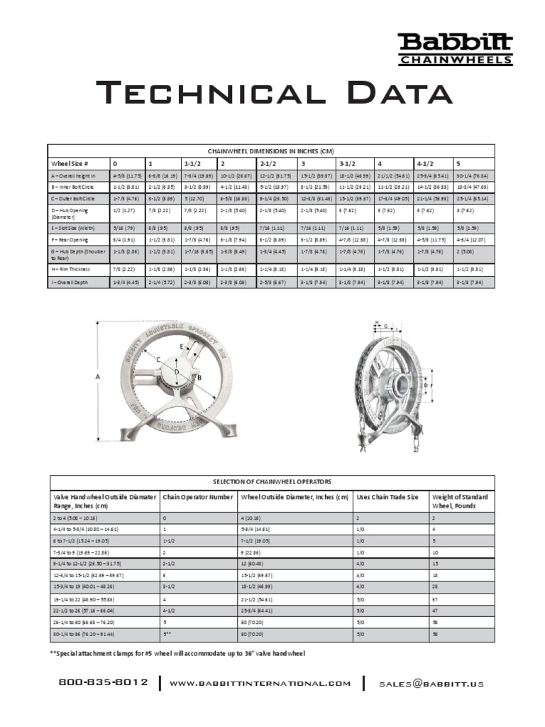 Chainwheel Tech Data | PDF