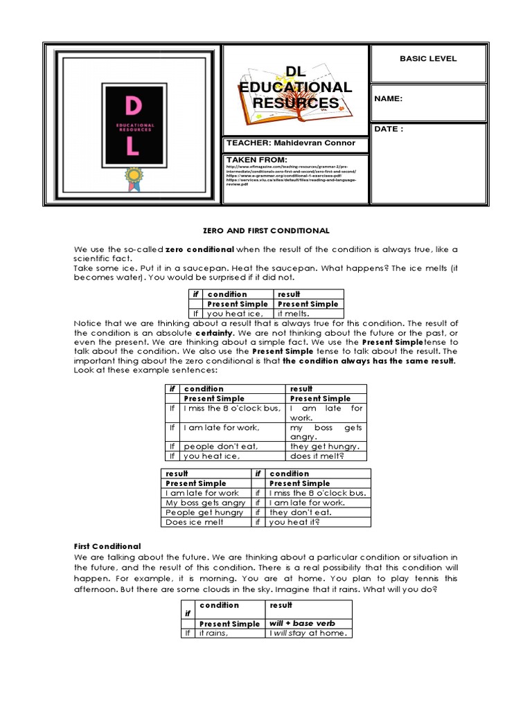 DL Educational Resurces: If Condition | PDF