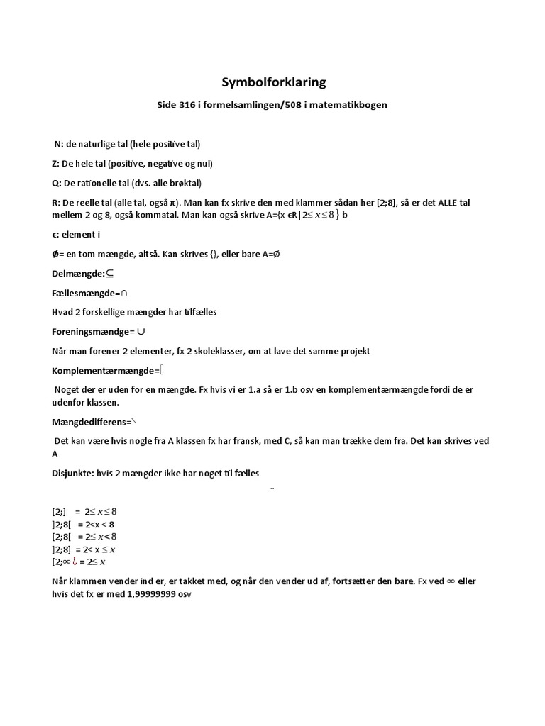 Symbol Forklaring | PDF